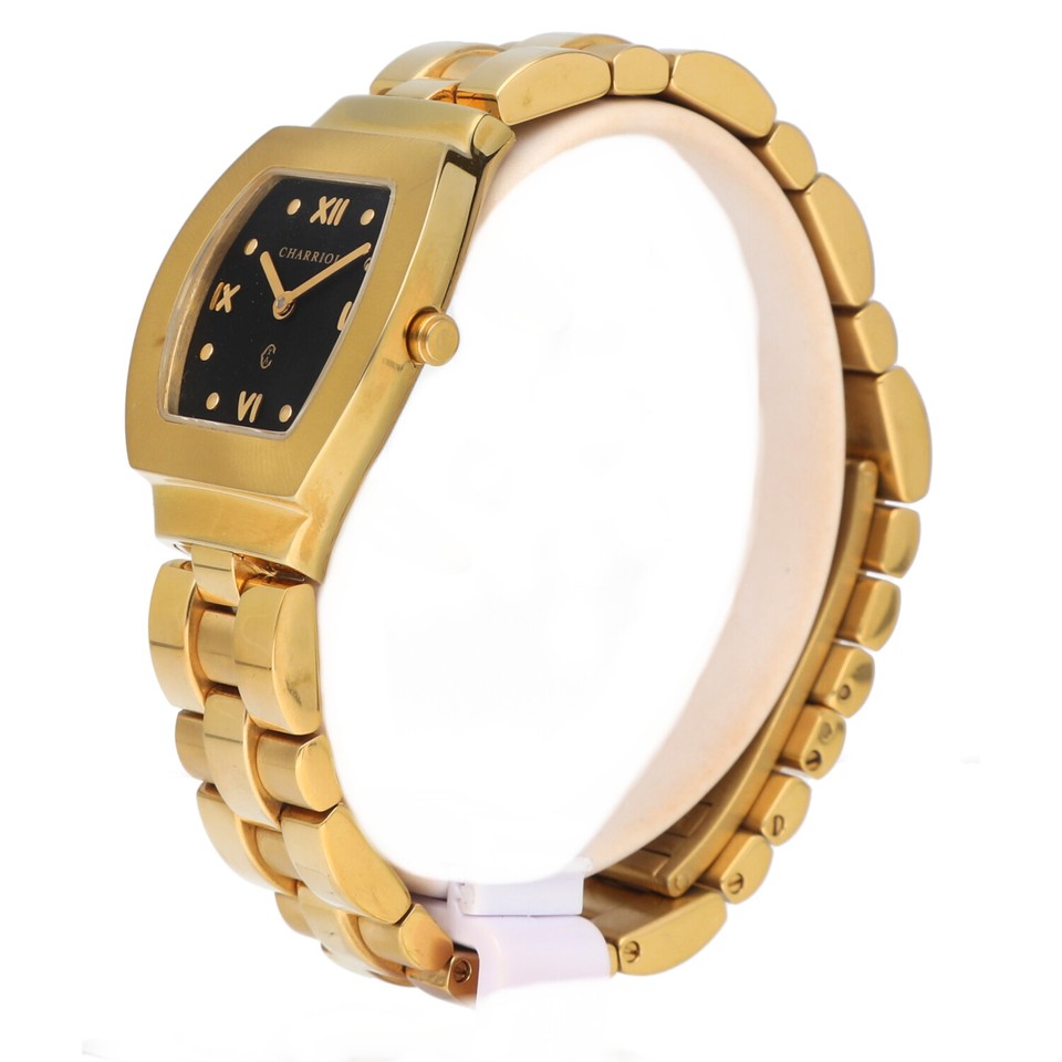 Charriol Azur AZURTP Black Dial Tonneau 26mm Gold Tone Steel Quartz ...