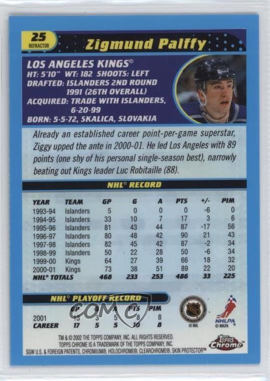 2001-02 Topps Chrome Refractor Ziggy Palffy #25 0lm | eBay