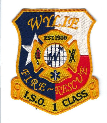 Wylie (Collin County) TX Texas Fire Rescue ISO Class 1 Dept. patch ...