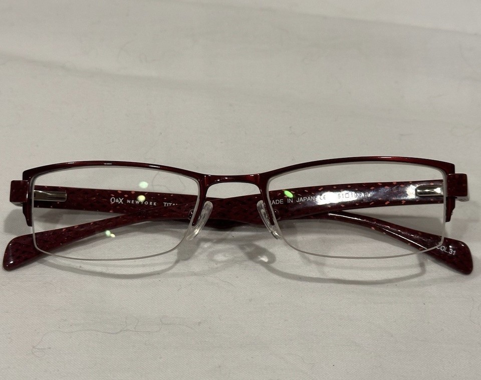 O&X Eyeglasses Frames Half Rim Titanium, OT-222U 51-19-139 Col 31 Japan ...