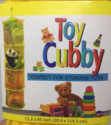 Toy Cubby 4 Compartments Organizer Storing Toys Clothes Mesh Yellow 11. ...