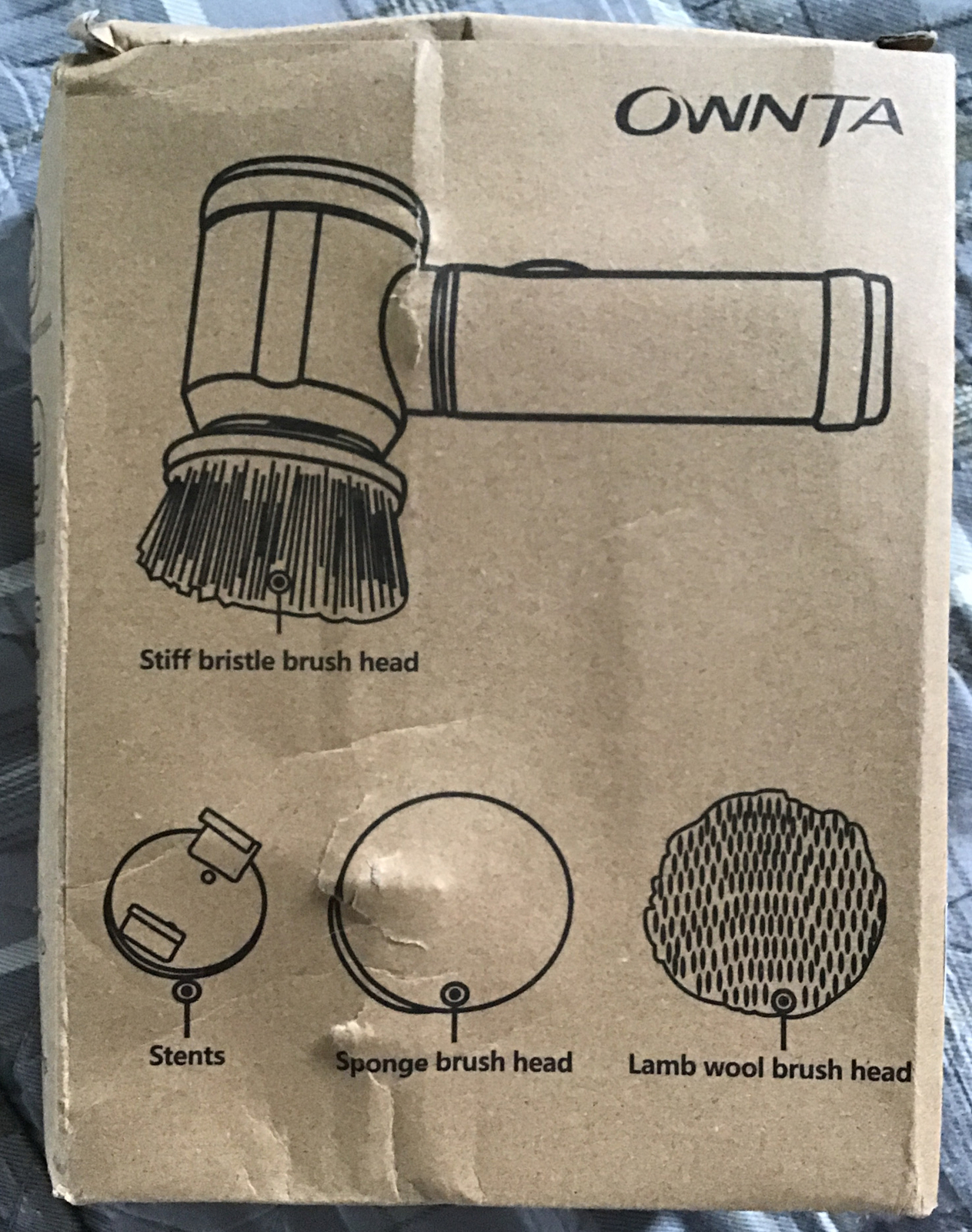 NIB Ownta Electric Cleaning Brush 3-in-1 Handheld Cleaner Cordless Spin ...