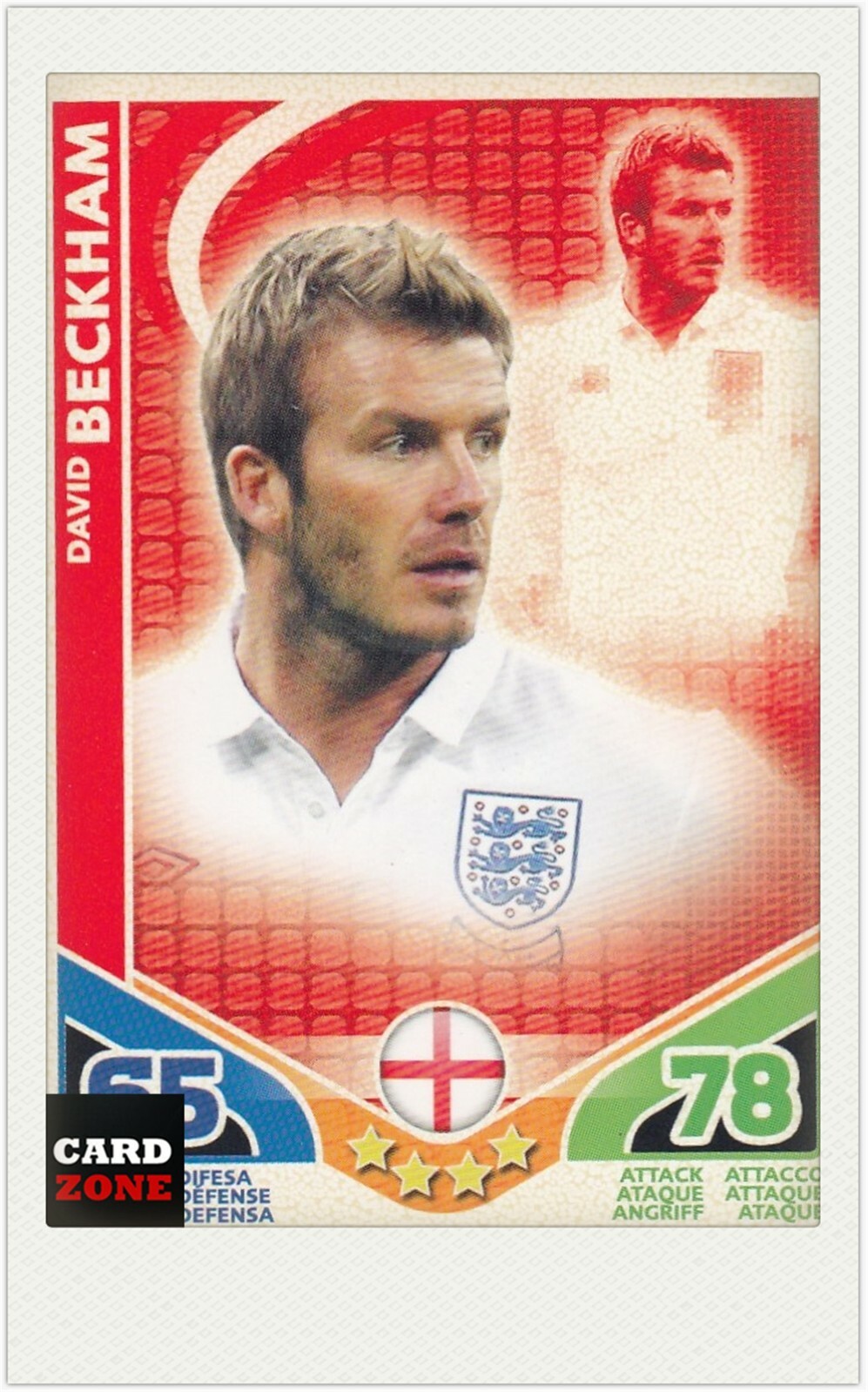 2010 TOPPS MATCH ATTAX WORLD CUP STARS COMMON CARD DAVID BECKHAM X5 ...