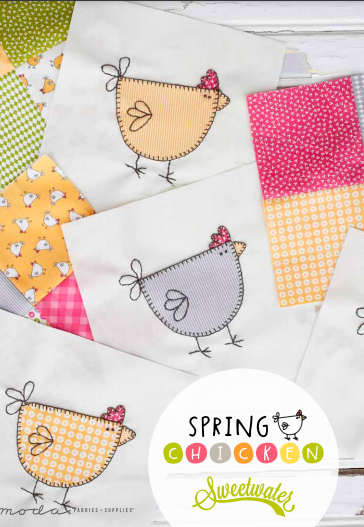 Moda SPRING CHICKEN 55524 12 Pink SWEETWATER Quilt Fabric chicks ...