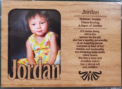JORDAN Engraved 5"X7" Wood Matte Photo Frame Meaning of Name NEW | eBay