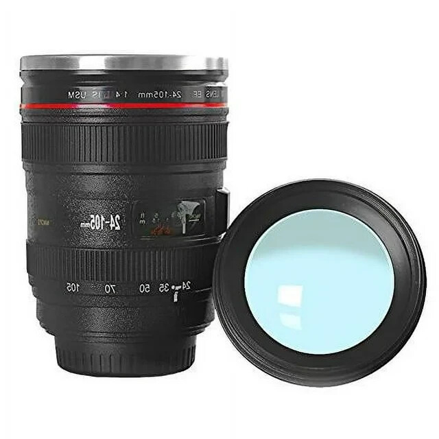 Camera Lens Coffee Mug Photography Design Stainless Steel Travel Mugs ...
