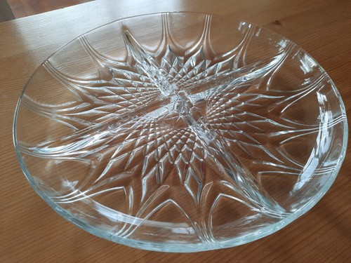 Large Glass Plate with 4 separate sections suitable canapés, hors d ...