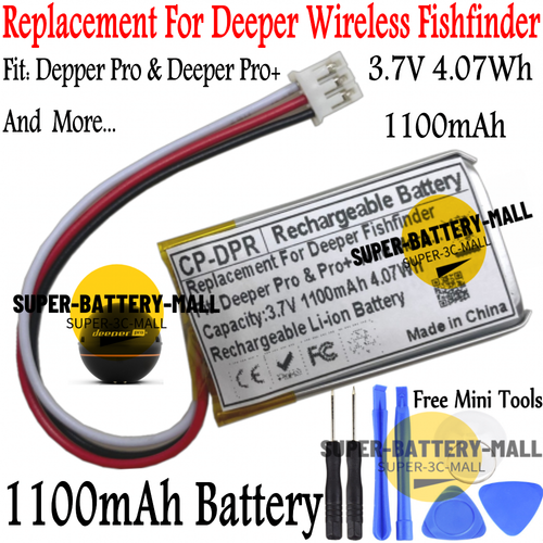 1100mAh Battery Repair Deeper Battery For Deeper Wireless Fishfinder ...