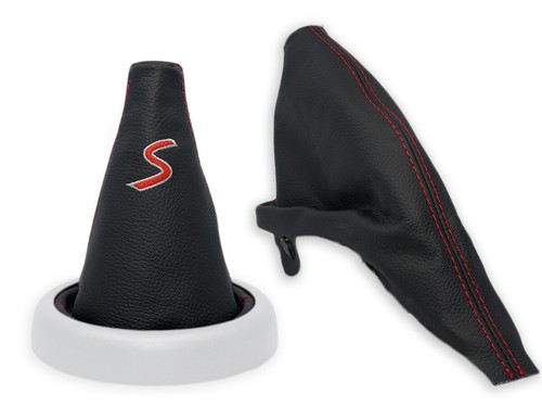 FOR MINI COOPER R50 01-06 GEAR BOOT + HANDBRAKE GAITER LEATHER ...