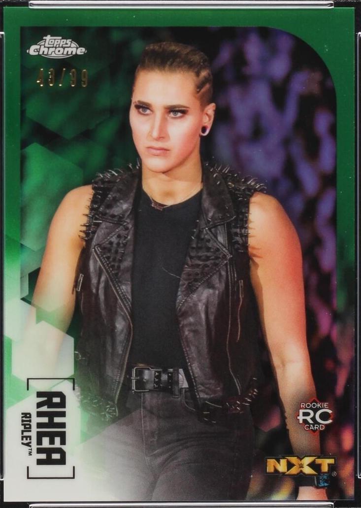 2020 Topps Chrome WWE - Rhea Ripley #97 Green Refractor /99 (RC) for ...