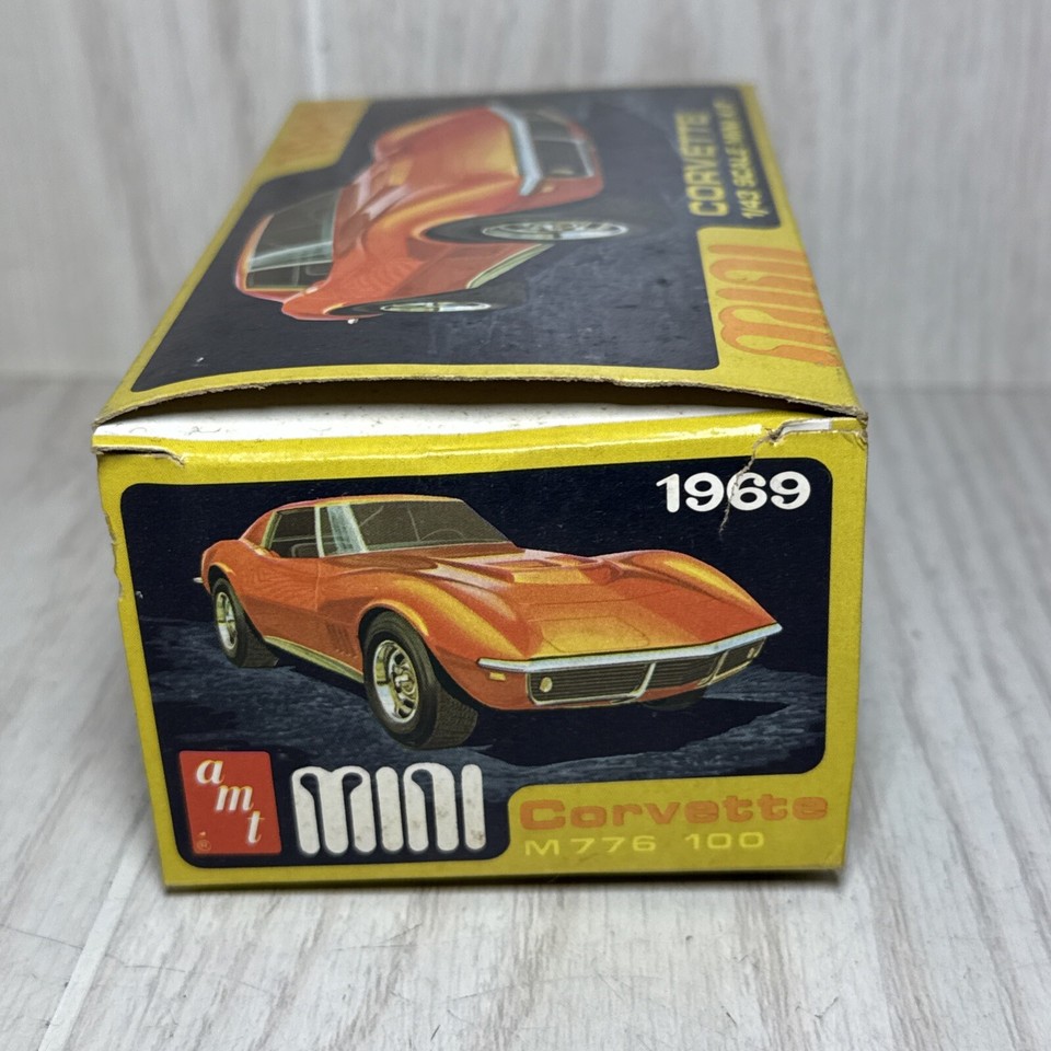 Vintage AMT Mini 1/43 Scale 1969 Corvette Model Kit w/Case #M776 Box ...