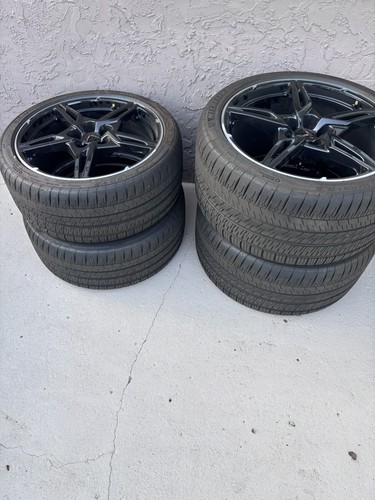 2025 C8 Corvette Wheels&tires Black Oem FLAWLESS | eBay