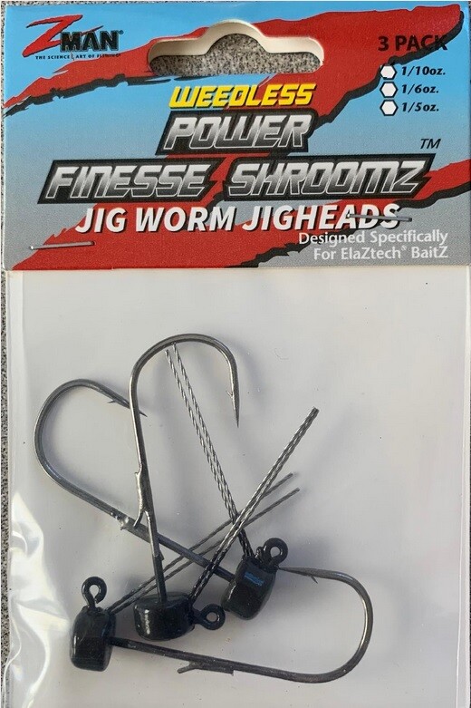 Z Man NED Rig Jig Head Weedless Power Finesse ShroomZ 1/5oz 3PK 3/0 ...