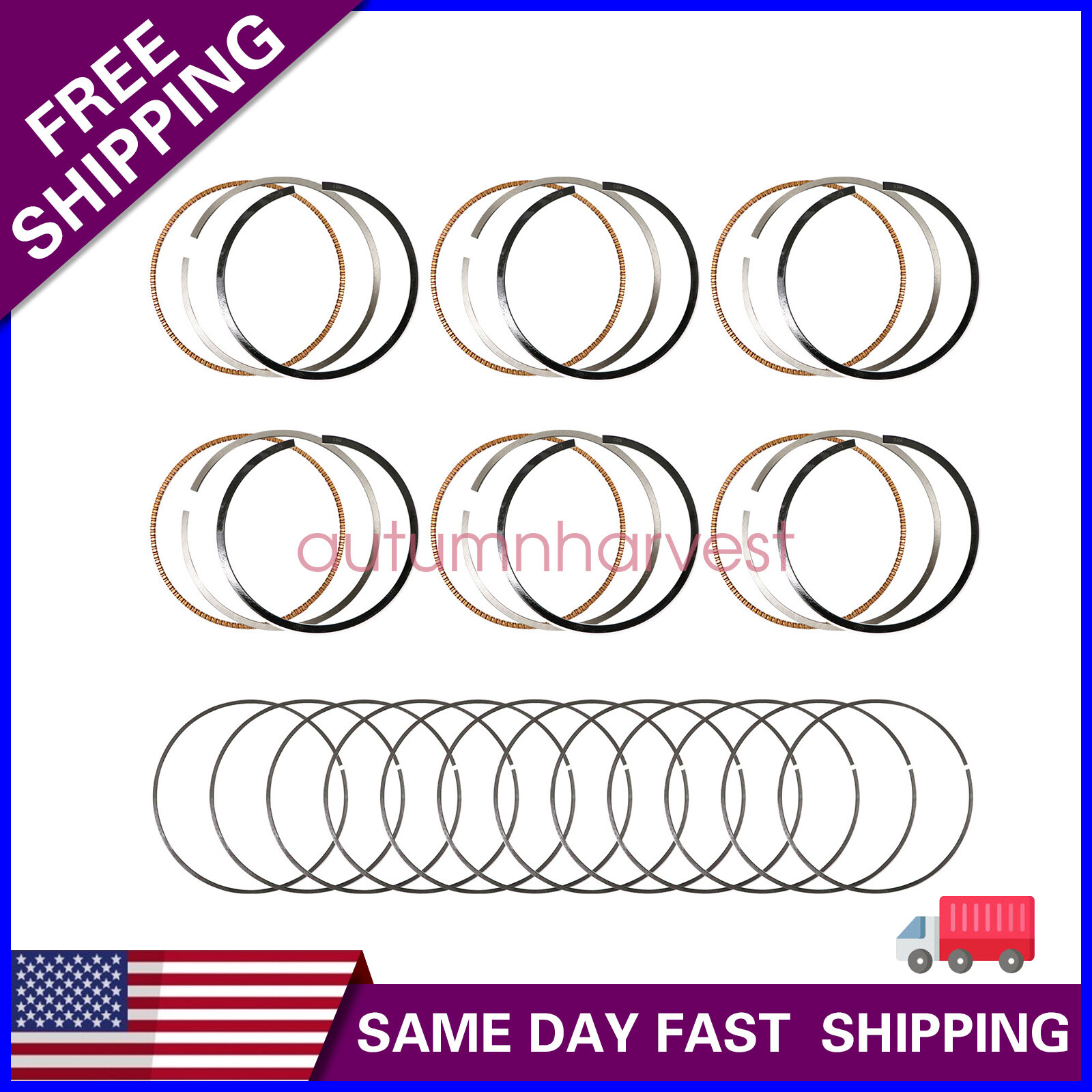 Piston Ring Set for 2010-2014 Acura MDX ZDX TL RL V6 3.7L 13011-RKG-305 ...