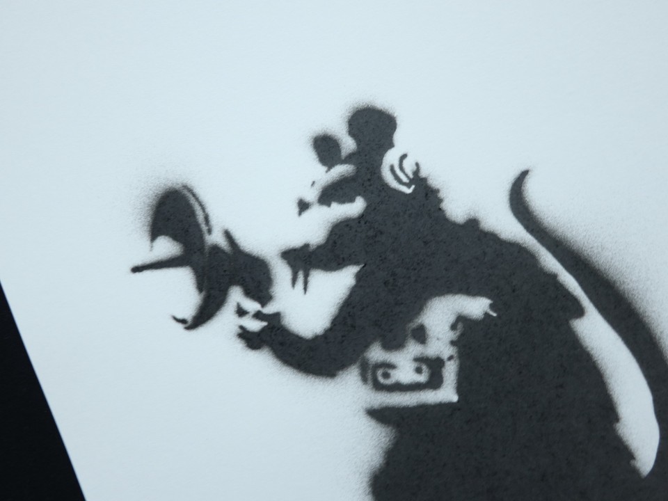 Graffiti, Street Art, Stencil, original spray, artwork, signed, BANKSY ...