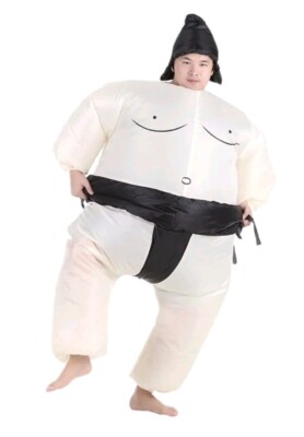 Funny Inflatable Sumo Wrestler Wrestling Suits Halloween Costume Adult ...