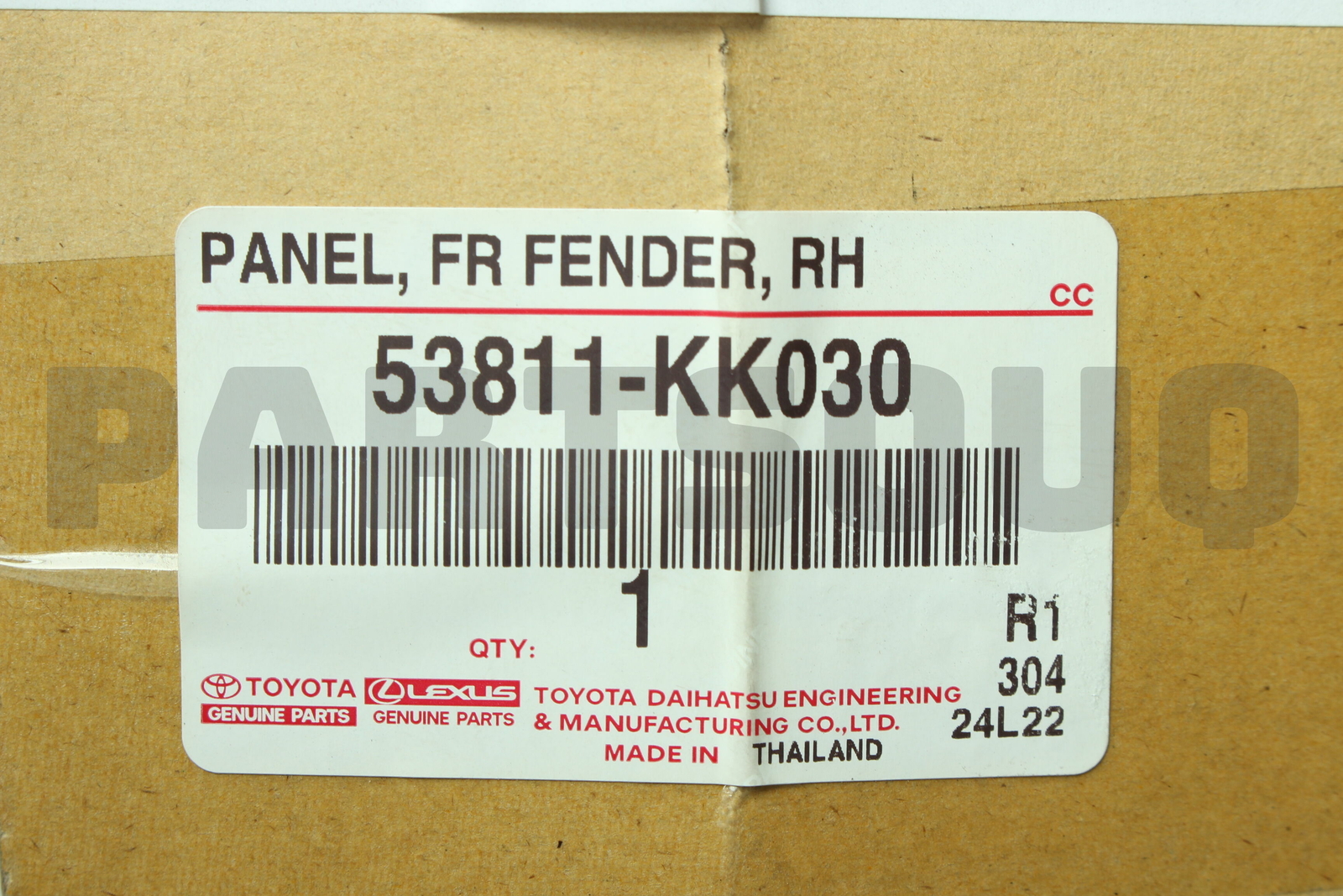 53811KK030 Genuine Toyota Panel FR Fender RH 53811-kk030 for sale ...