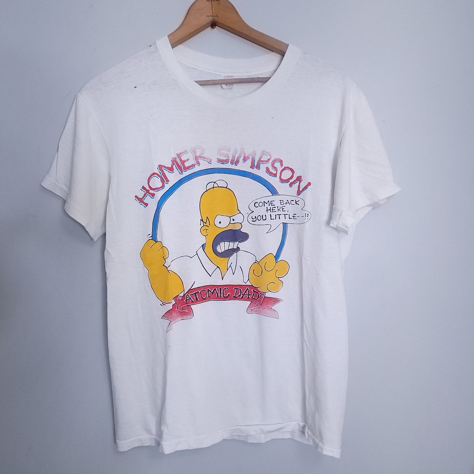Vintage 90s The Simpsons Homer Simpson Atomic Dad Shirt XL Hanes ...