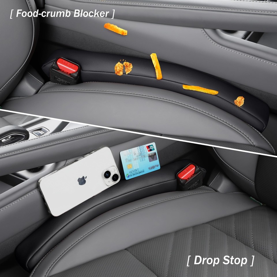 Car seat Gap Filler,2PCS Leather Gap Plug Box for car seat Space,Fill ...