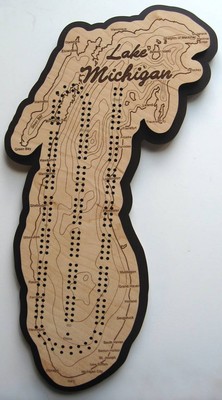 Lake Michigan Map Cribbage Board - Great Lake Decor | eBay