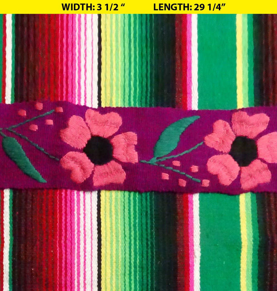 Handmade Mexican Embroidered Sash from Chiapas Zinacantan | eBay