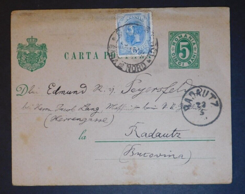 1895 Romania Uprated PS Postcard Cover To Radautz | eBay