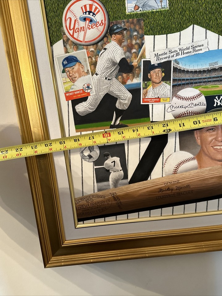 Mickey Mantle Signed Original Oil Painting By Charles DeSimone With ...
