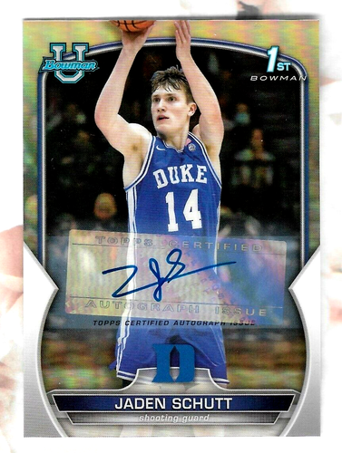 JADEN SCHUTT 2023 TOPPS BOWMAN U 1ST REFRACTOR BOWMAN AUTOGRAPH AUTO ...