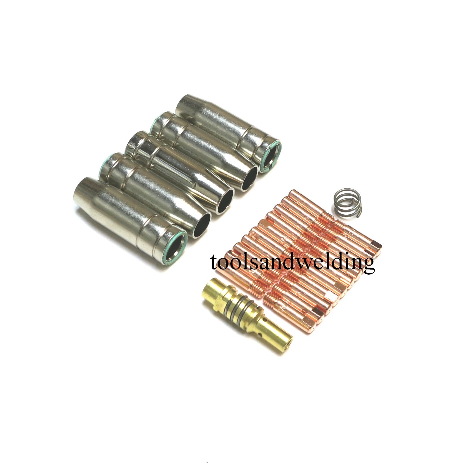 MB15 Mig Welding Torch Spares Kit - Shrouds, Tips, Tip Adaptor, Springs ...