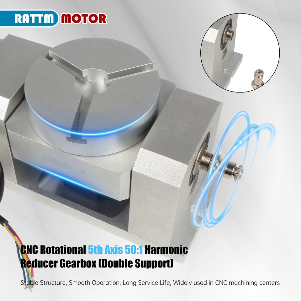CNC 4th Axis 5th Axis Rotary Table Indexing Head Linkage Harmonic ...