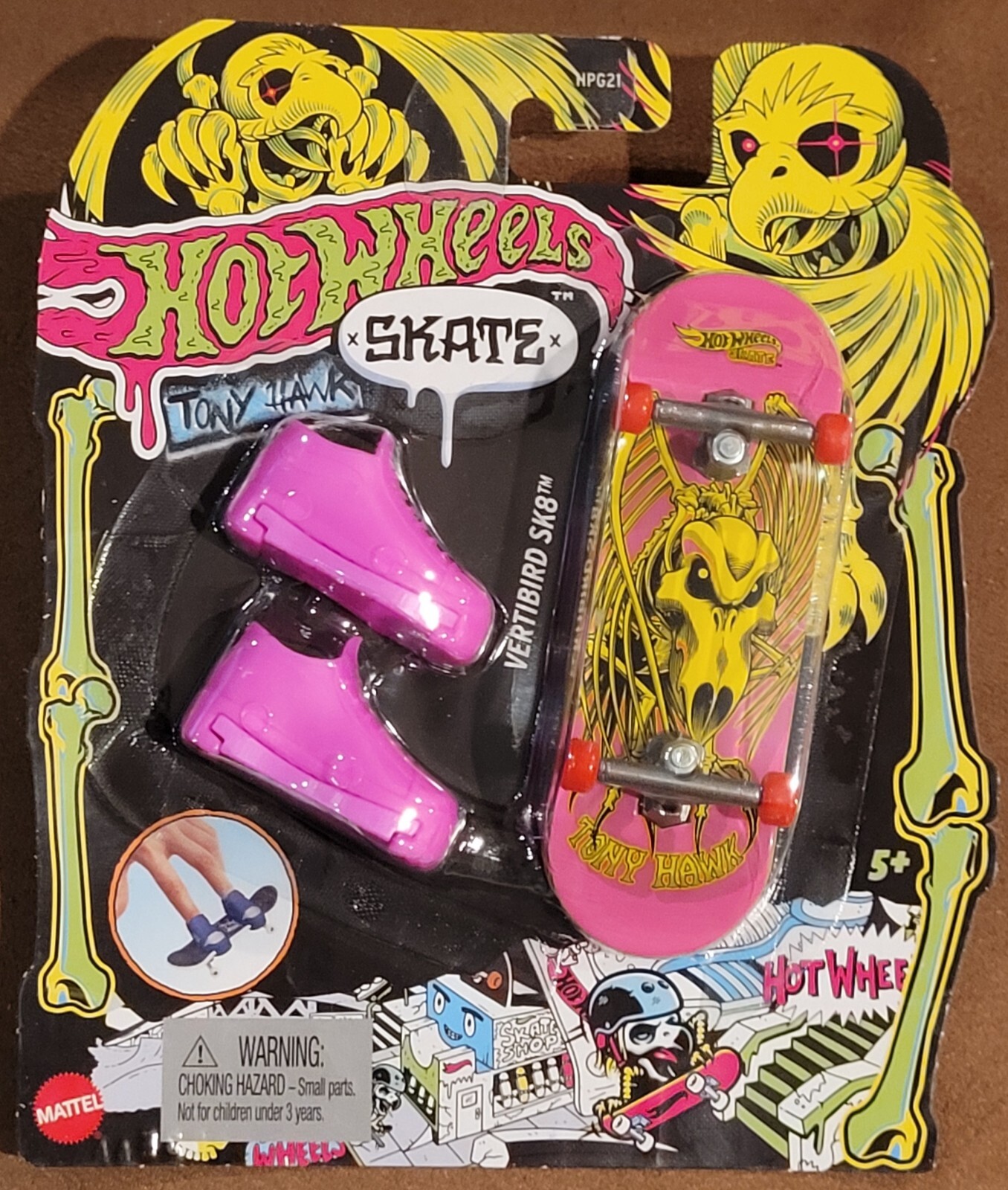 Hot Wheels Skate Tony Hawk~VERTIBIRD SK8~HPG26 Neon Bones Fingerboard ...