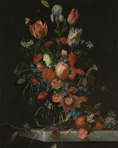 1600s Still Life with Flowers Painting Giclee Print on Fine Art Paper ...
