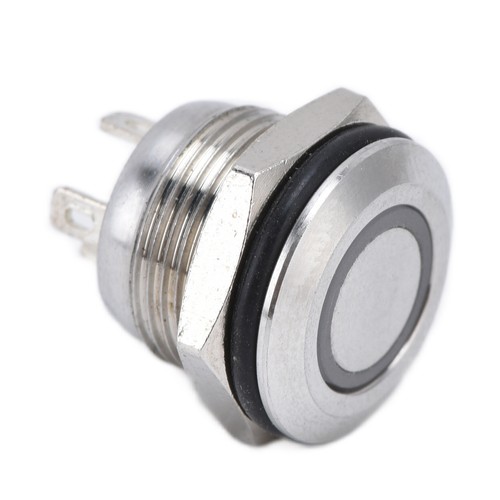 5Pcs Button Switch Stainless Steel Flat Top Button LED Self Reset 12mm ...