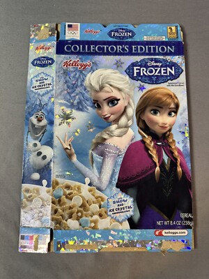 Kellogg's Frozen Cereal Box Disney Elsa Anna Olaf General Mills FLAT ...