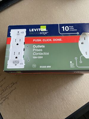 Decora Edge 15 Amp Tamper-Resistant Duplex Outlet, 10-Pack, White | eBay