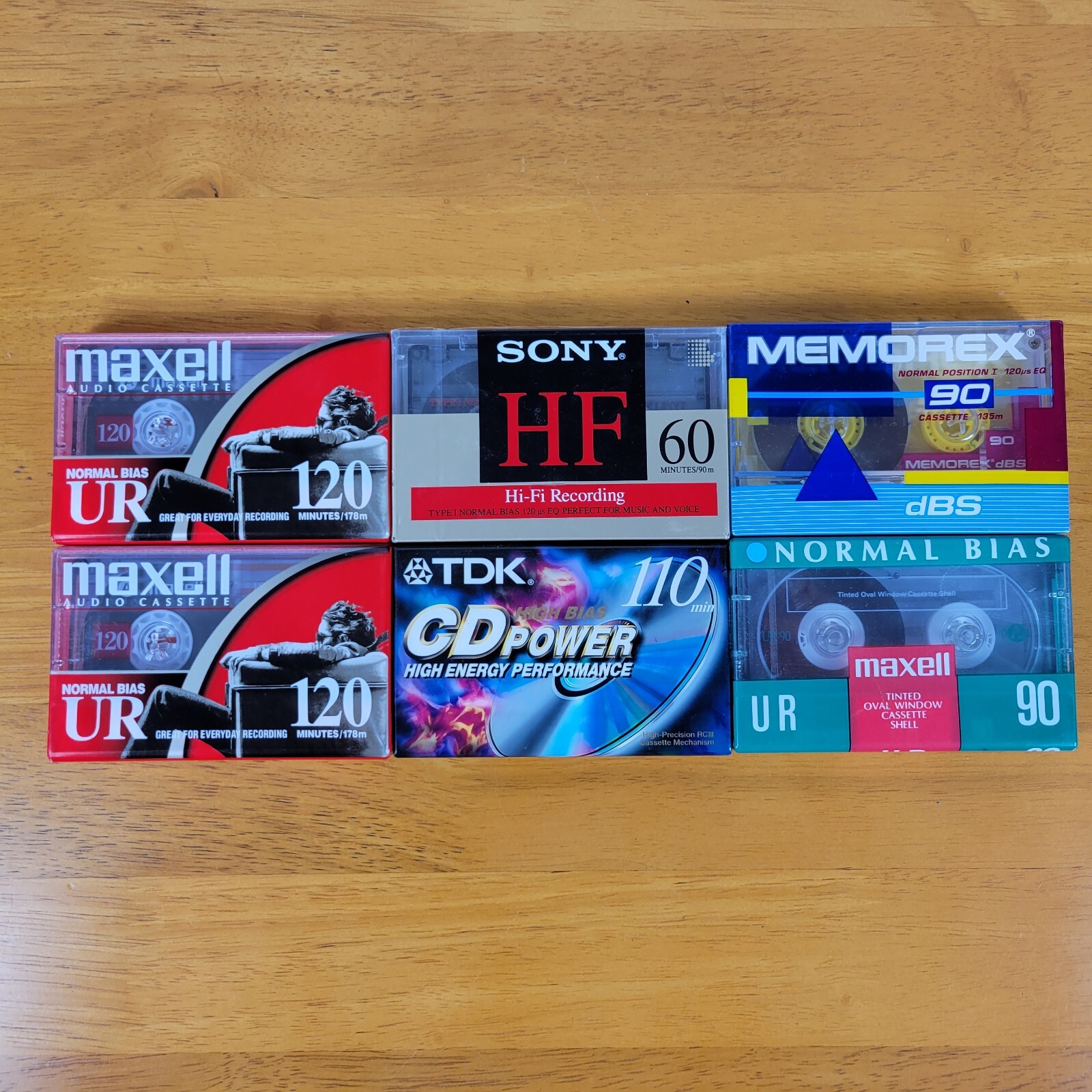 Lot Of 6 Audio Cassette Tapes Maxell UR 120 TDK PWR-110 Sony C-60HF ...