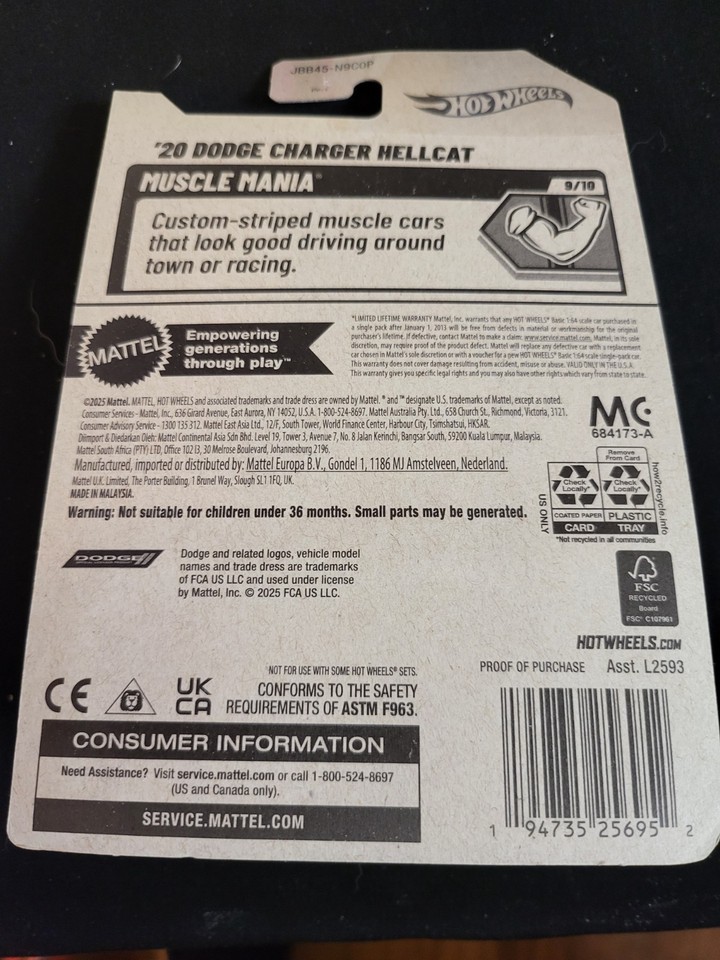 2025 Hot Wheels #240 Muscle Mania '20 DODGE CHARGER HELLCAT Pink New ...