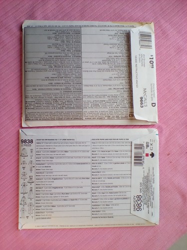 vtg 2 barbie size 11 12 clothes patterns, mccall 9663, simplicity 9838 ...
