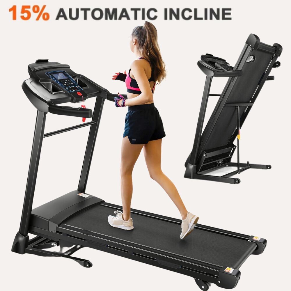 Treadmill with Auto Incline 3.25HP Motor Electric Running Exercise ...