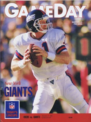 ORIGINAL Vintage Nov 27 1989 Gameday Magazine Program 49ers Giants Phil ...