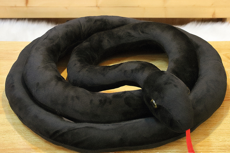 stuffed black snake toy soft long real life snake doll gift about 180cm ...
