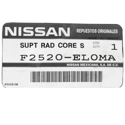 OEM 2007-2012 Nissan Versa Radiator Core Support Side Panel NEW F2520 ...