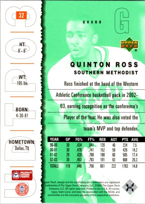 2003 UD Top Prospects #32 Quinton Ross NearMint/Mint | eBay