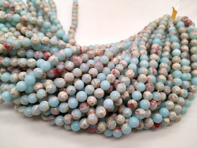 Aqua Copper Turquoise Round, Natural Copper Turquoise 6mm Beads 12"inch ...