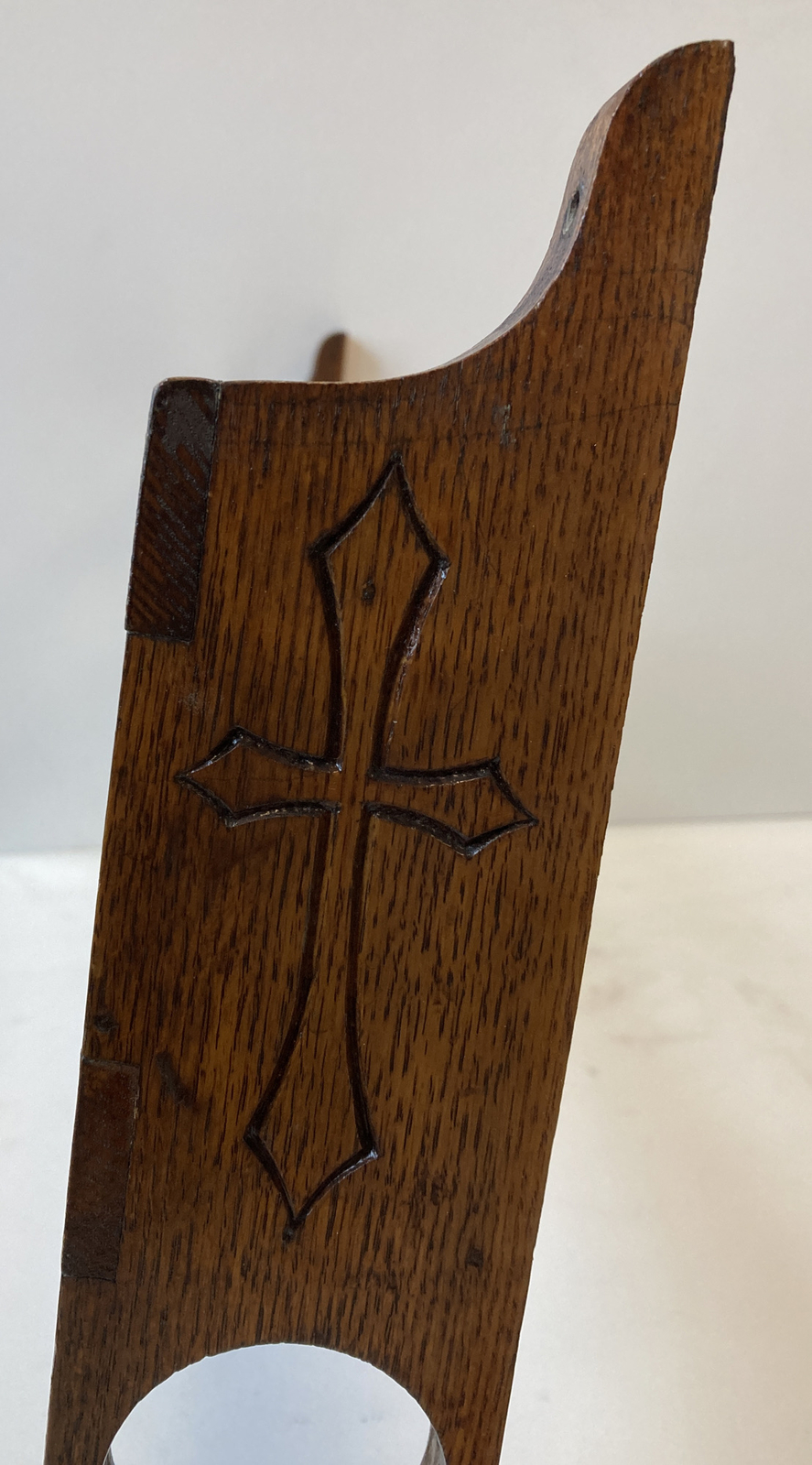 Antique Oak Church Pew Bible Rack Vtg Magazine Spice Shelf | eBay