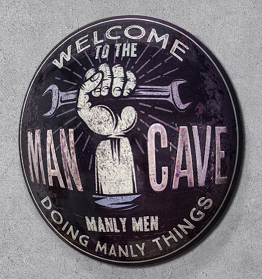 Man Cave Dome Round Metal Sign Bar Man Cave Garage Wall Decor | eBay
