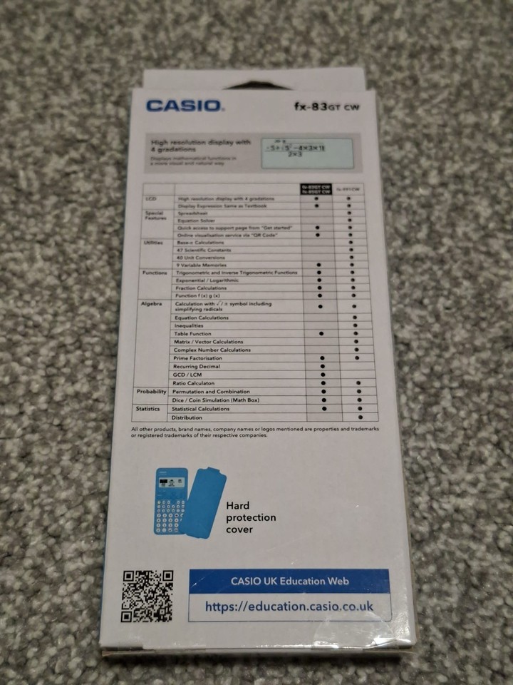 Casio Scientific Calculator School FX-83GT CW Classwiz GCSE Digital ...