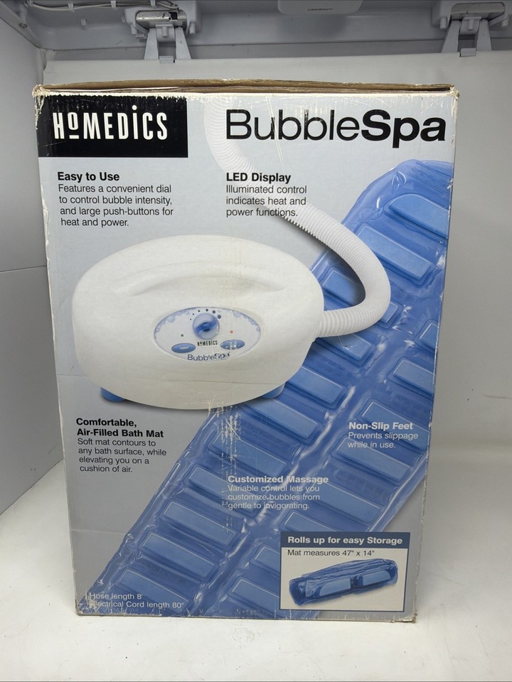 New HOMEDICS Bubble Spa Massage Mat w/ Heat Bath Tub Massager Bathtub ...