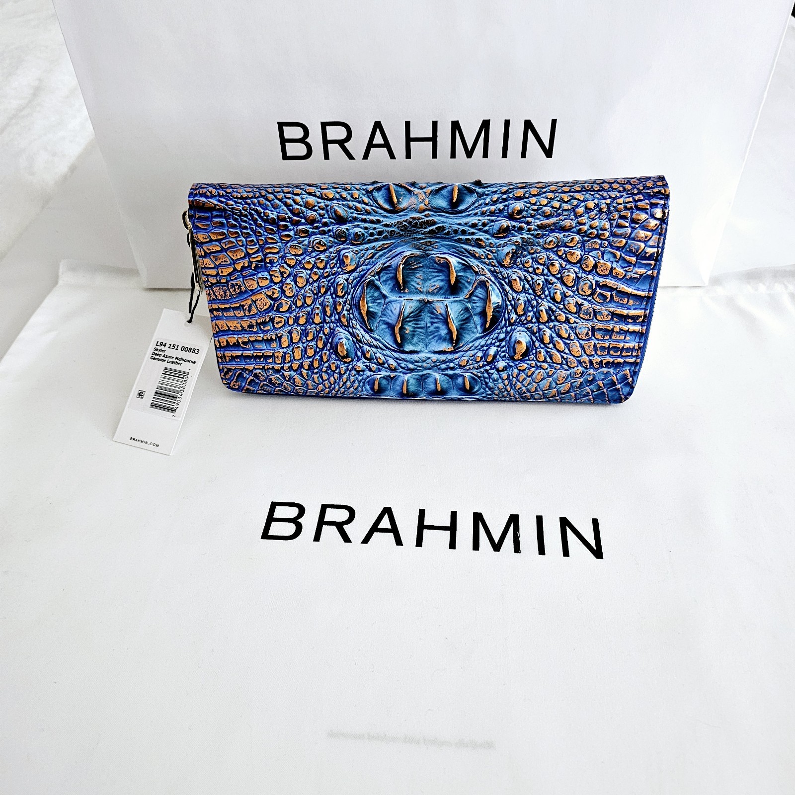 BRAHMIN DEEP AZURE MELBOURNE SKYLER/CLUTCH #HARD TO FIND # | eBay