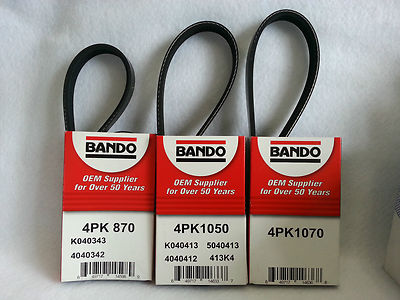 Toyota Tacoma V6 Bando Belts Kit AC/PS/ALT 4PK870 4PK1050 4PK1070 3 PCS